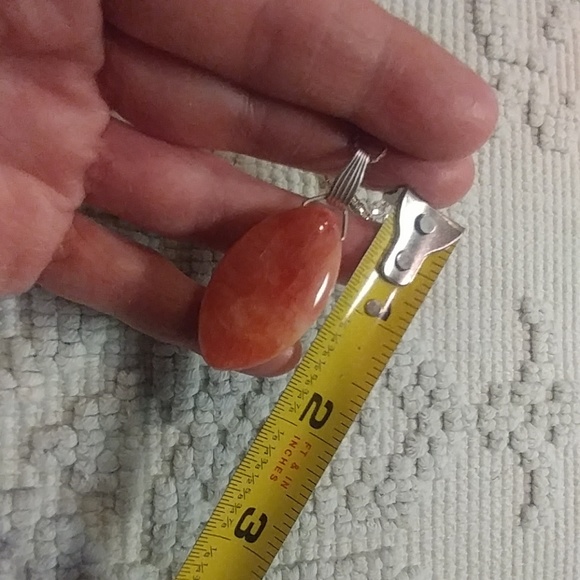 Jewelry | Salmon Colored Stone Sterling 24 Long Necklace | Poshmark